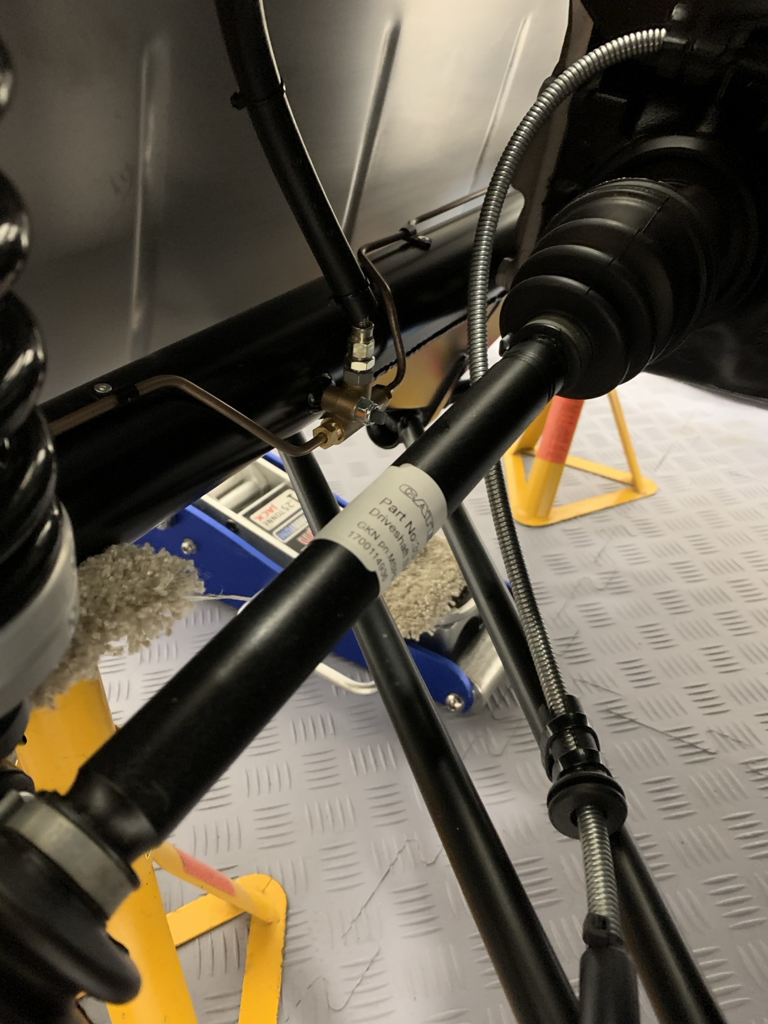 Handbrake cable adjustment and securing